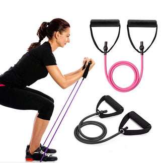 5 Levels Resistance Hot Yoga Pull Rope Bands Handles Elastic Sports Bo ...